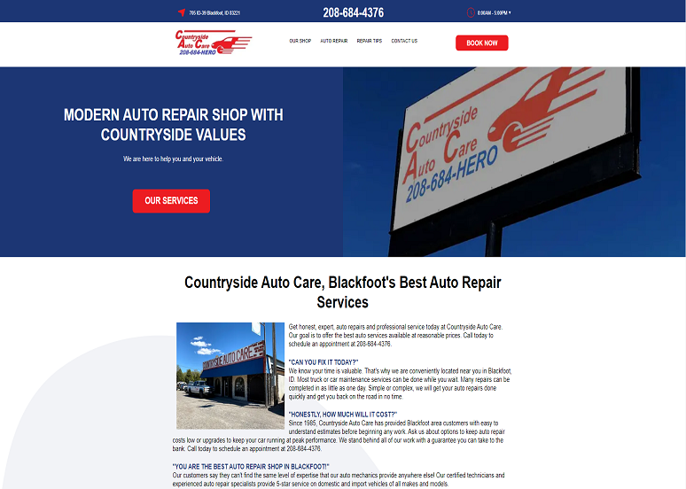 Auto Repair Website Designs